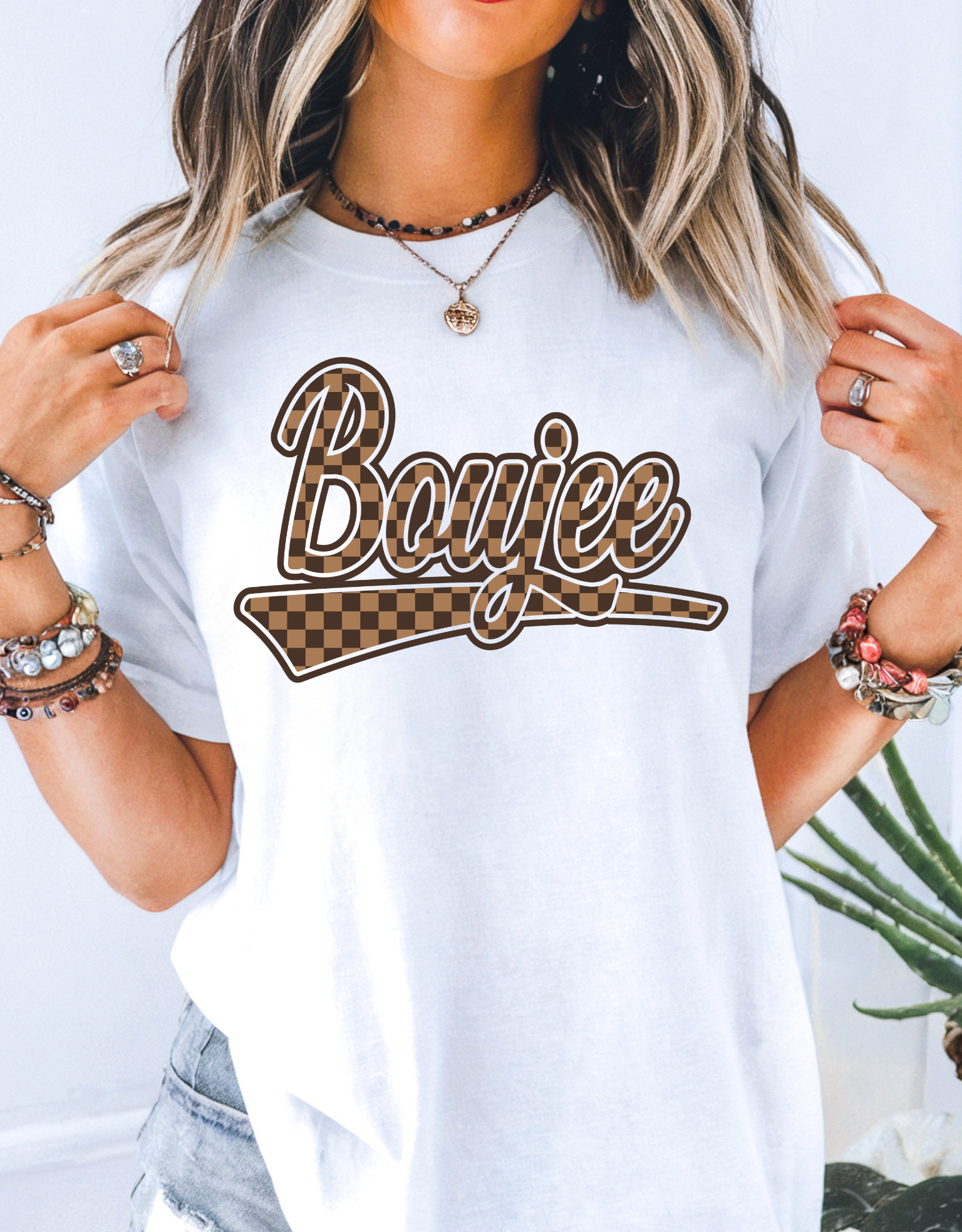 Brown Checkered Boujee – Lavish Luxuries LLC